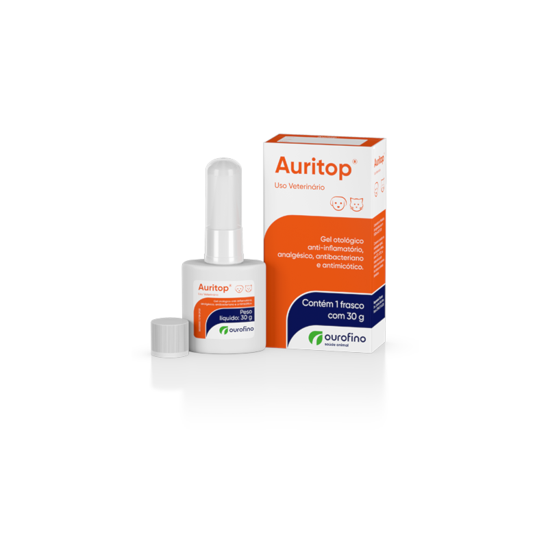 Auritop Gel Otológico 30g - Ourofino - Águia veterinária