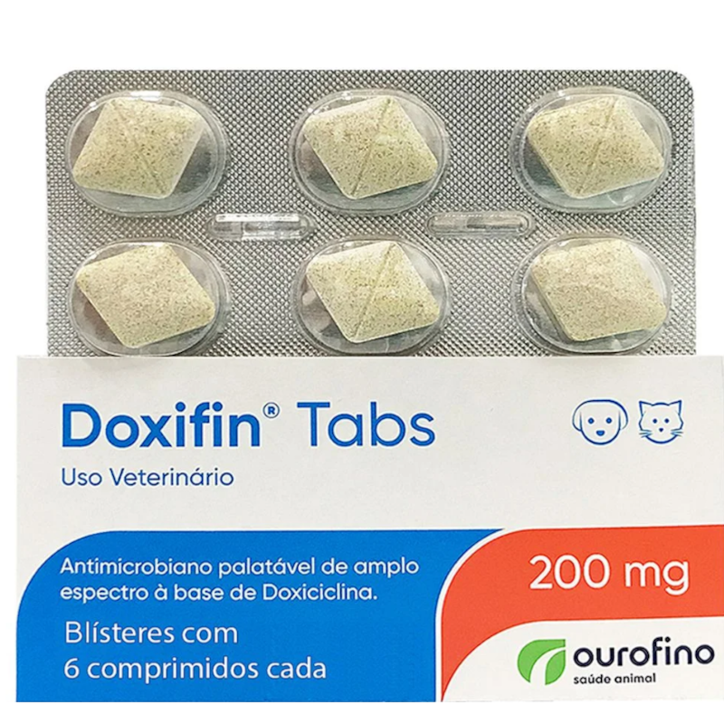 Doxifin Tabs Dipy 200mg 6 comprimidos - Ouro Fino - Águia veterinária
