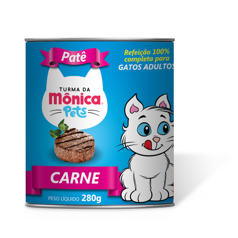 Ração Úmida Turma da Mônica Pets Patê para Gatos Adultos Sabor Carne ...